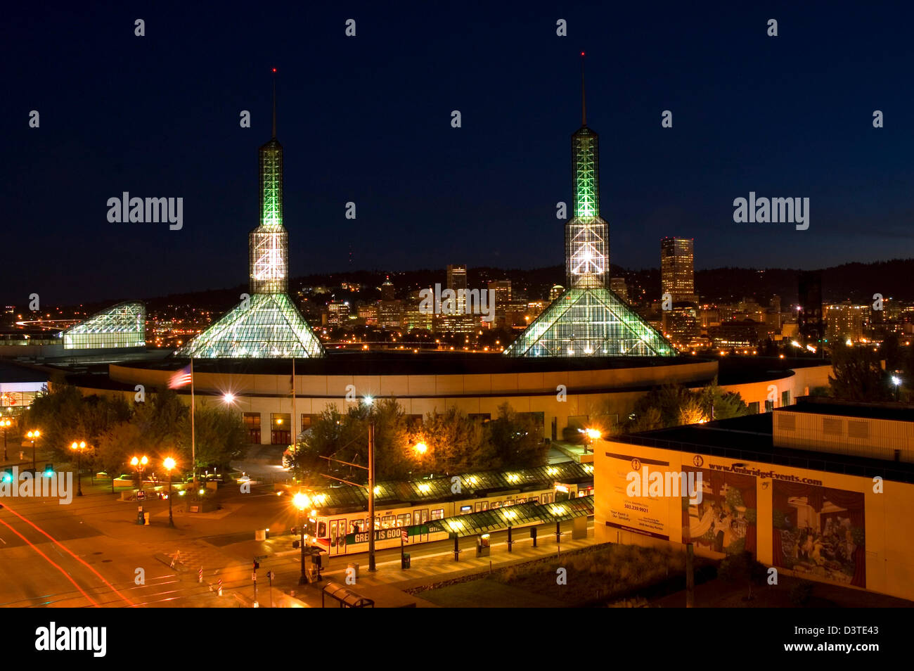 Oregon Convention Center at night, Portland, Oregon Stock Photo - Alamy