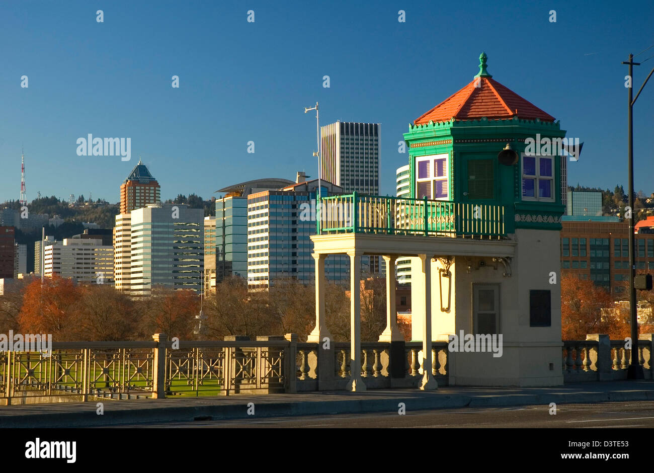 Burnside Bridge tower, Portland, Oregon Stock Photo - Alamy