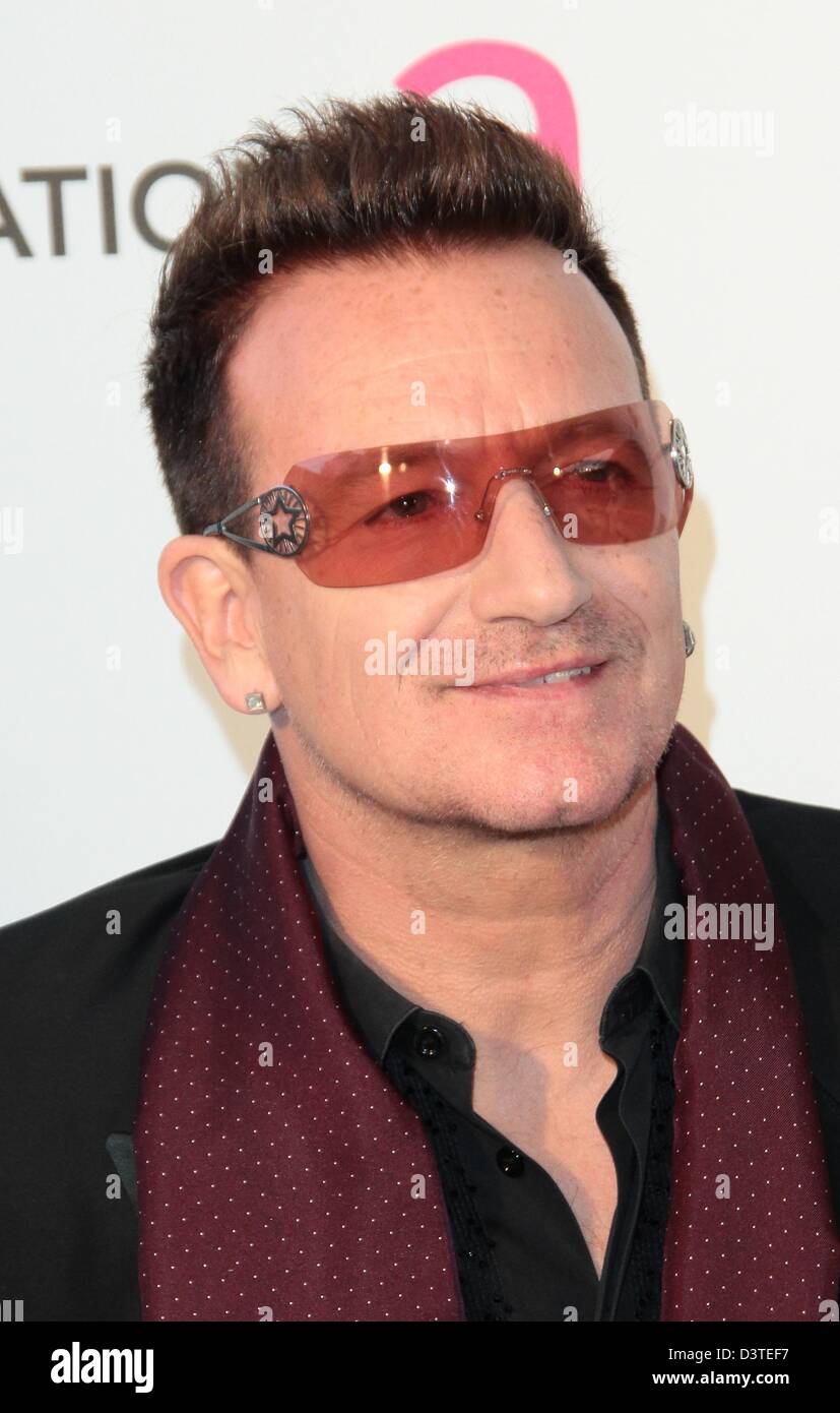 Los Angeles, California, U.S. 24th Feb, 2013. Bono attends Elton John ...