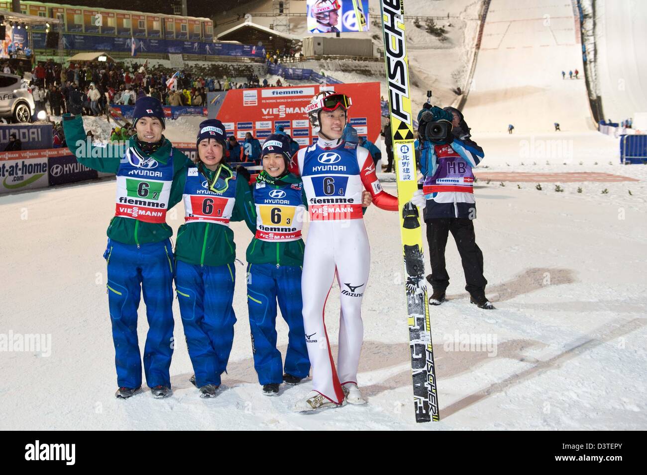 Val di Fiemme, Italy. 24th February 2013. (L-R) Daiki Ito, Yuki Ito ...