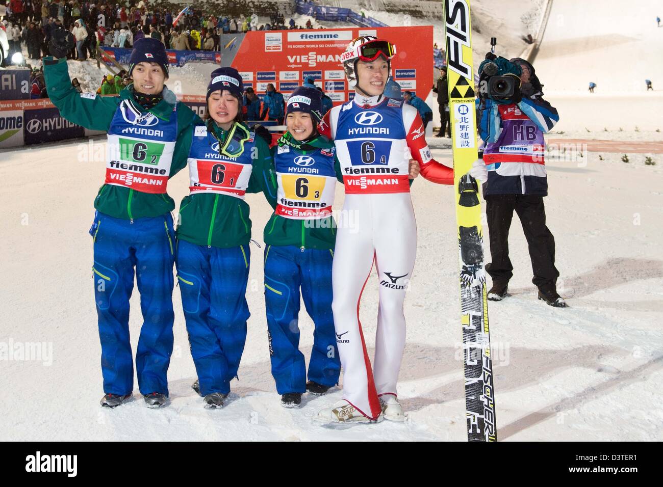 Val di Fiemme, Italy. 24th February 2013. (L-R) Daiki Ito, Yuki Ito ...