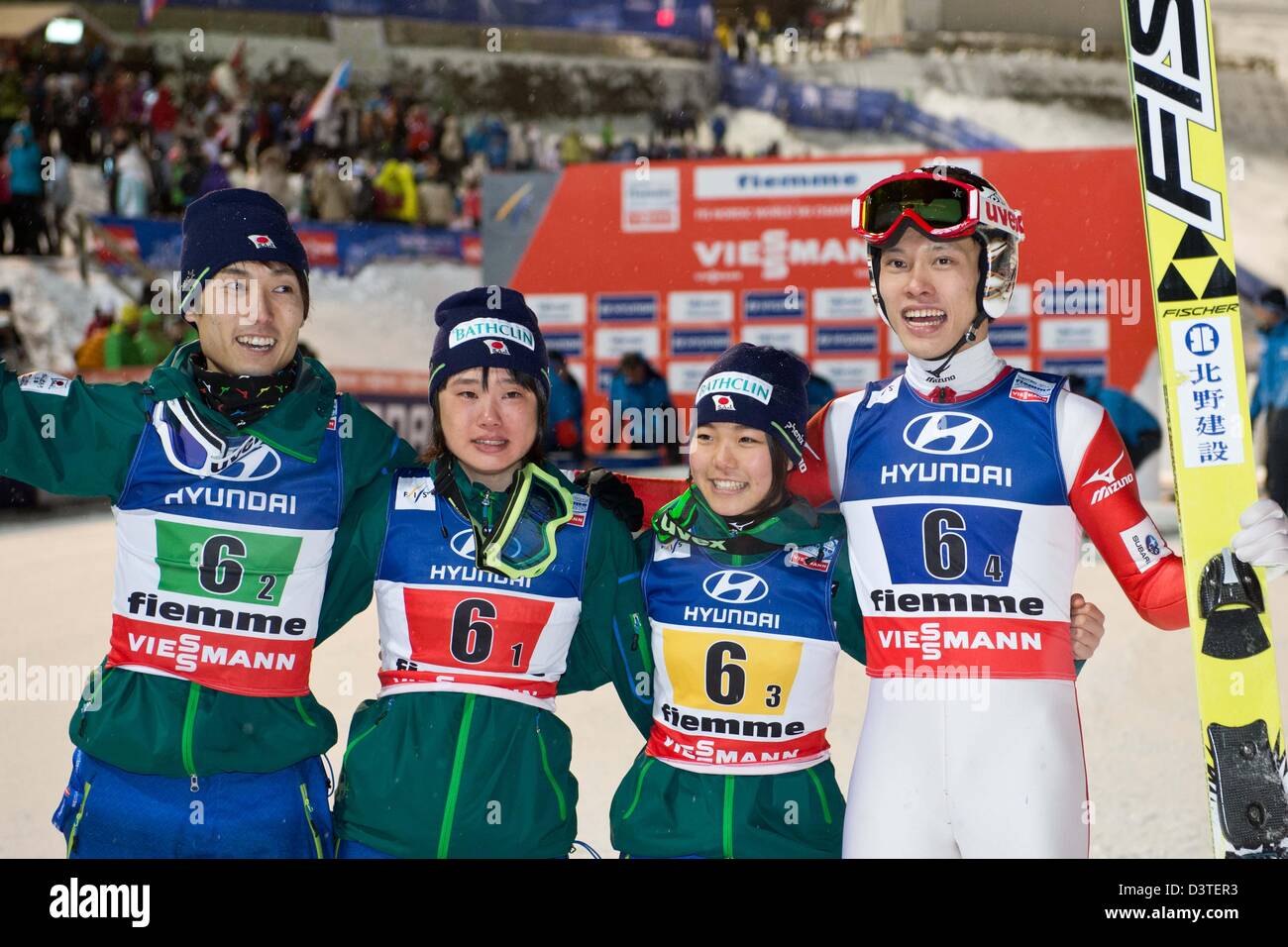 Val di Fiemme, Italy. 24th February 2013. (L-R) Daiki Ito, Yuki Ito ...