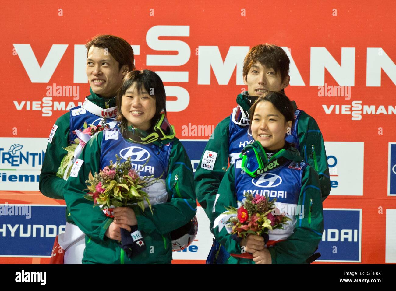Val di Fiemme, Italy. 24th February 2013. (L-R) Taku Takeuchi, Yuki Ito ...