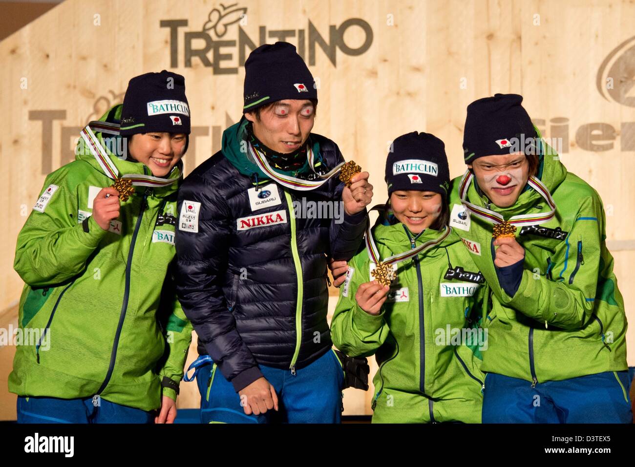 Val di Fiemme, Italy. 24th February 2013. (L-R) Yuki Ito, Daiki Ito ...