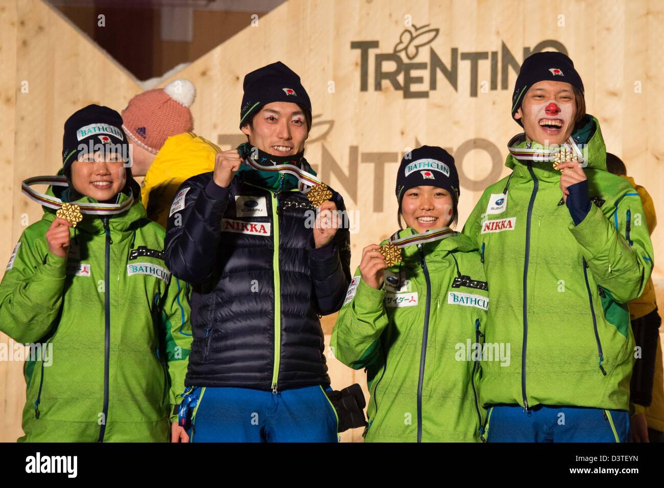 Val di Fiemme, Italy. 24th February 2013. (L-R) Yuki Ito, Daiki Ito ...