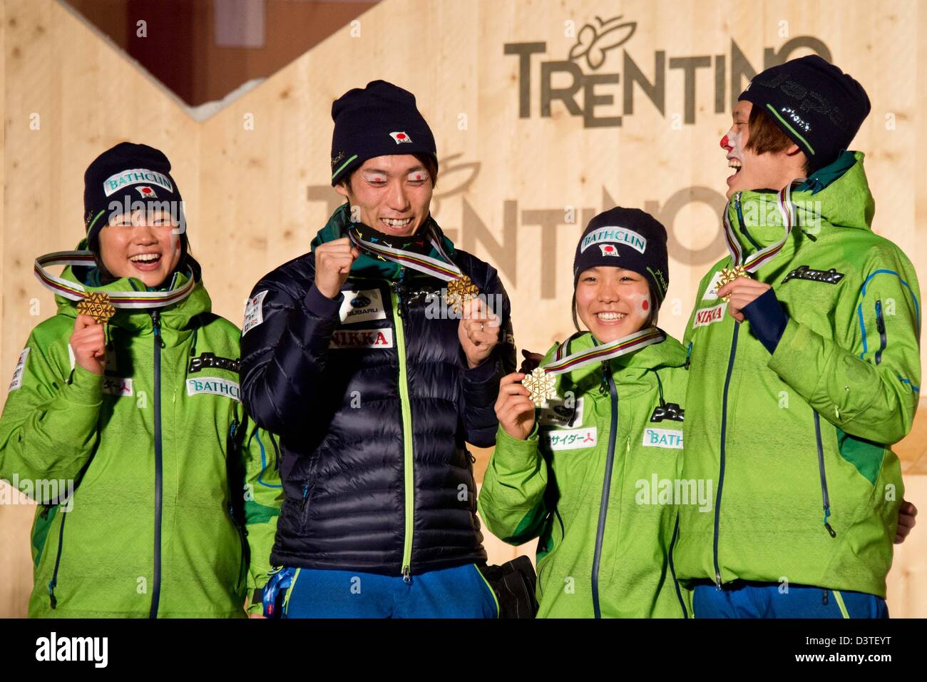 Val di Fiemme, Italy. 24th February 2013. (L-R) Yuki Ito, Daiki Ito ...