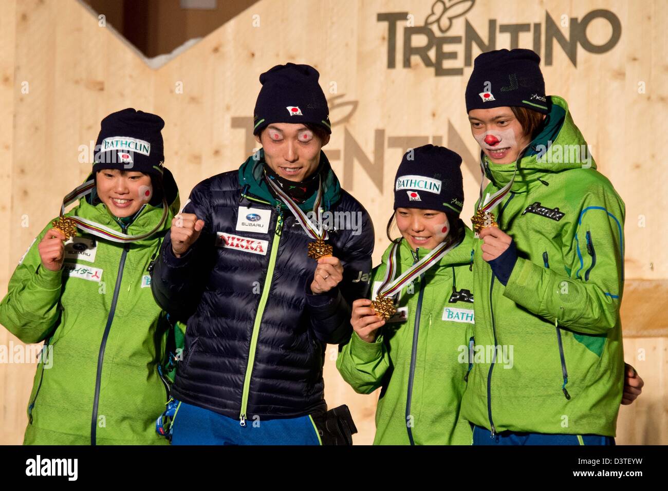 Val di Fiemme, Italy. 24th February 2013. (L-R) Yuki Ito, Daiki Ito ...