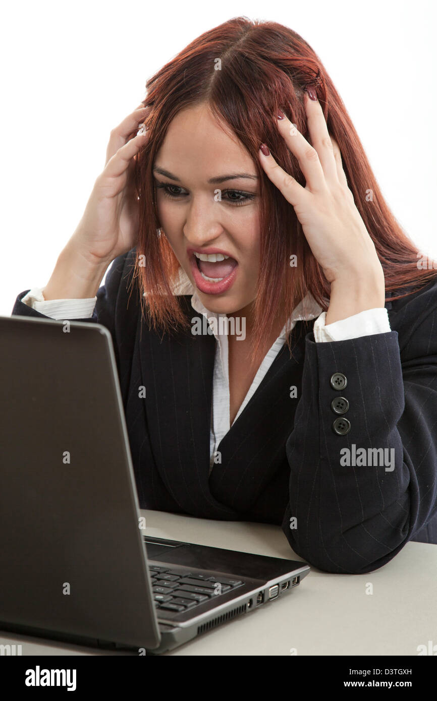 Stressed out woman Stock Photo - Alamy