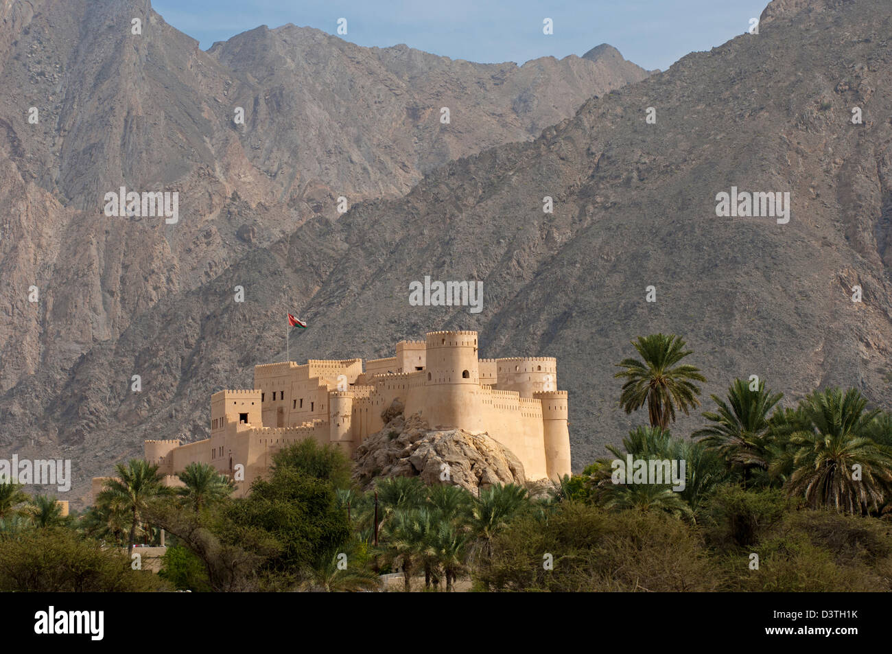 Nakhl Fort, Hajar al Gharbi Mountains, Sultanate of Oman Stock Photo ...