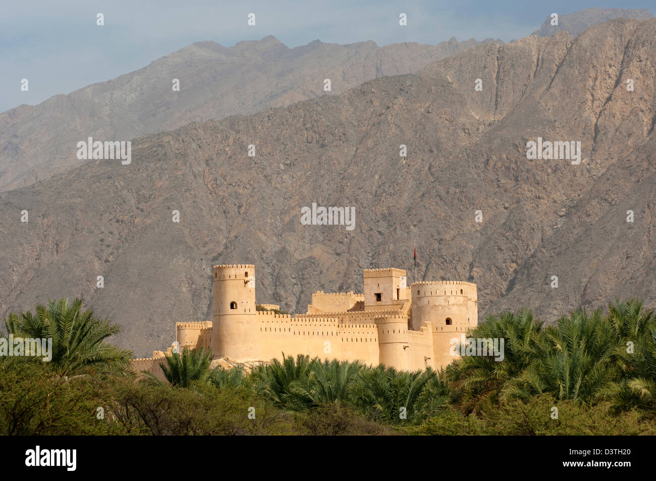 Nakhl Fort, Hajar al Gharbi Mountains, Sultanate of Oman Stock Photo ...