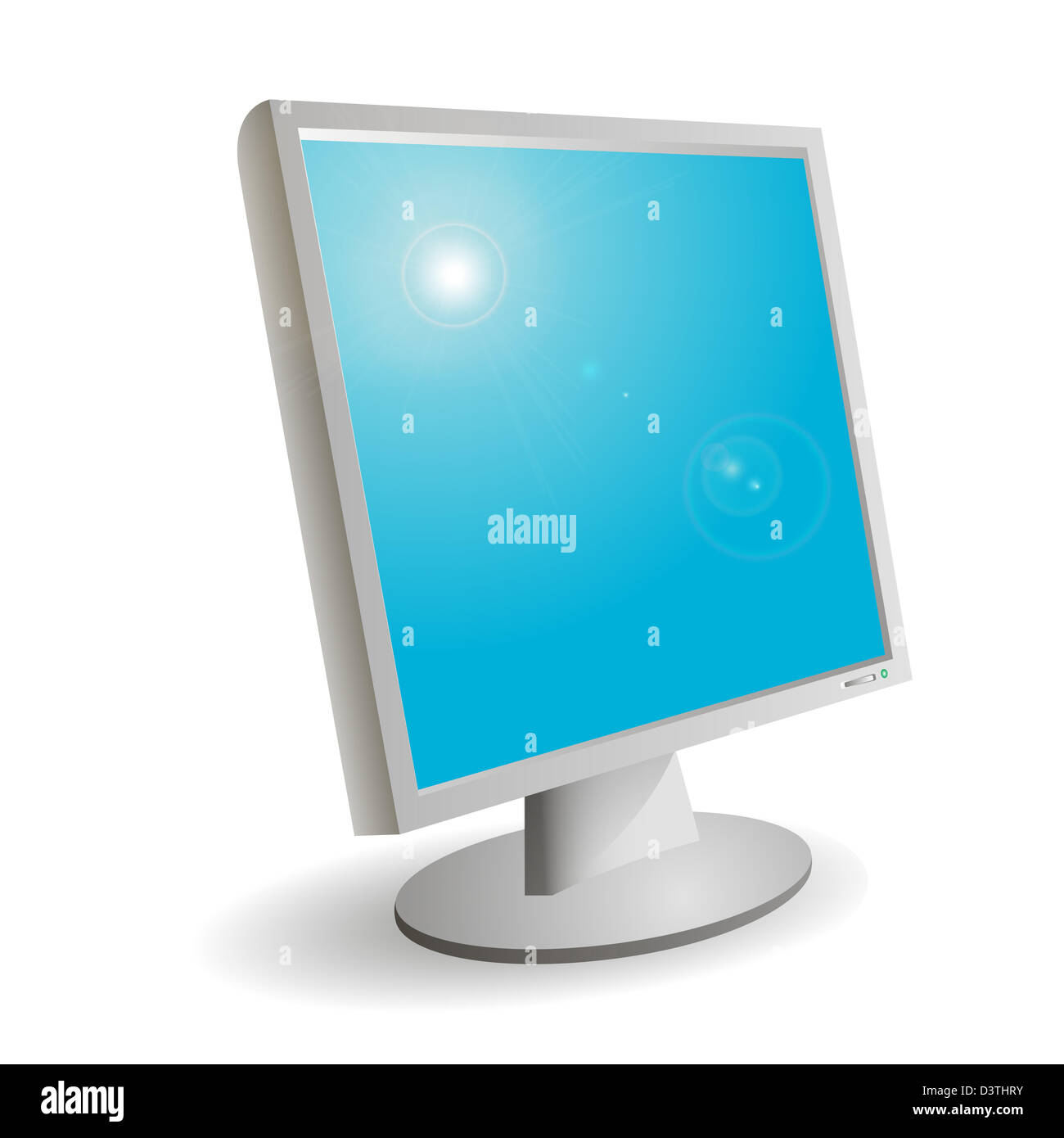 illustration, monitor with blue screen on white background Stock Photo ...