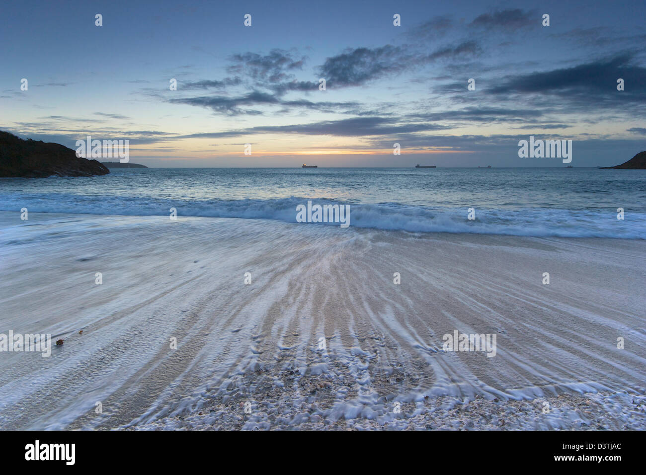 Sunrise from Swanpool beach in Cornwall Stock Photo - Alamy