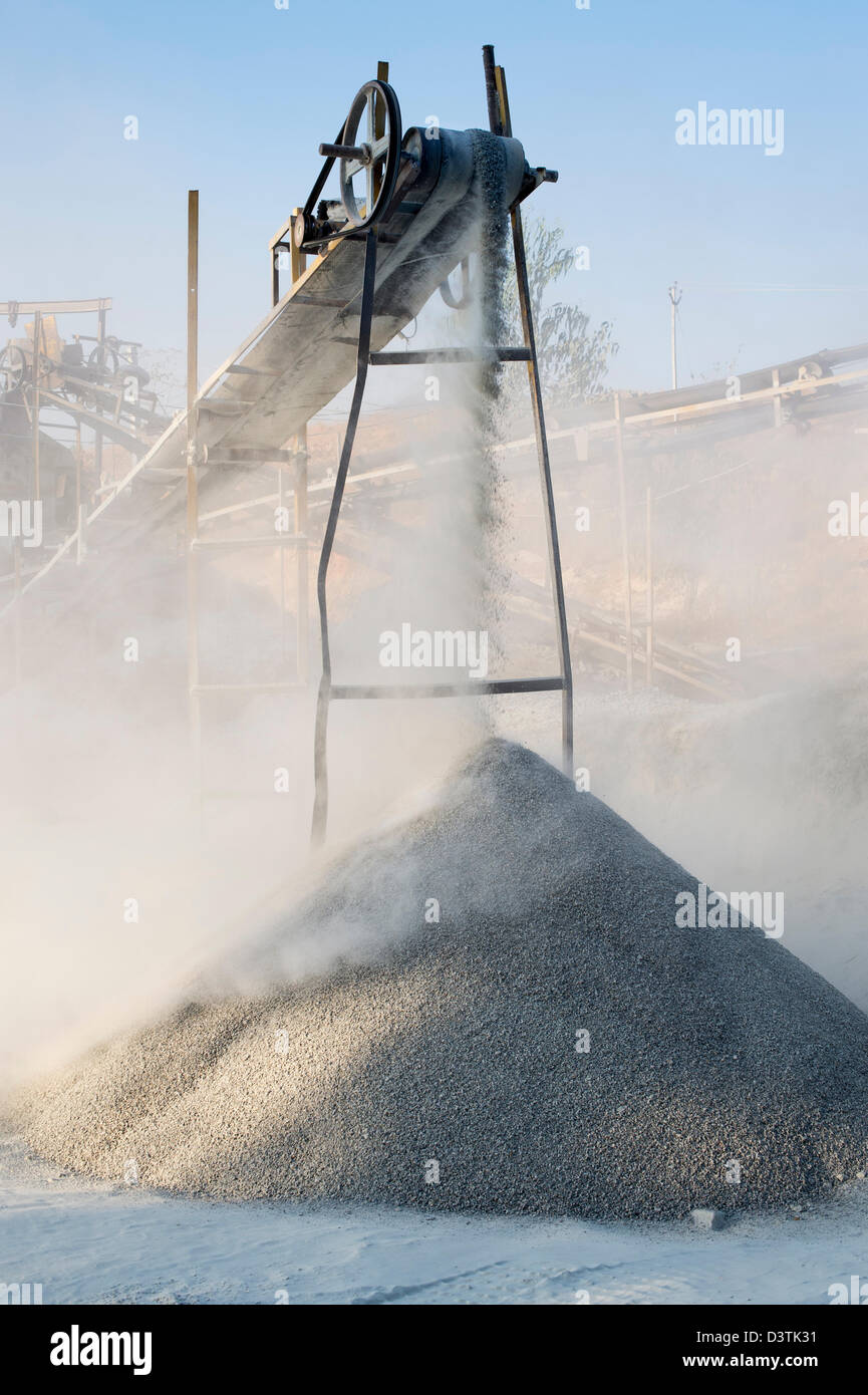 Stone crushing works in the rural indian countryside. Andhra pradesh ...