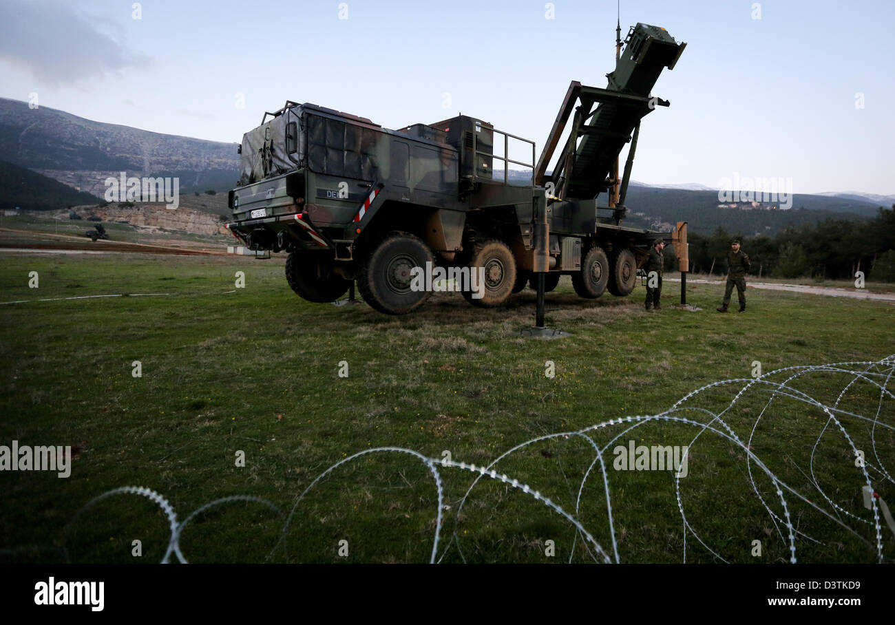 Kahramanmaras, Turkey. 24th February 2013. Barbed wire surrounds a ...