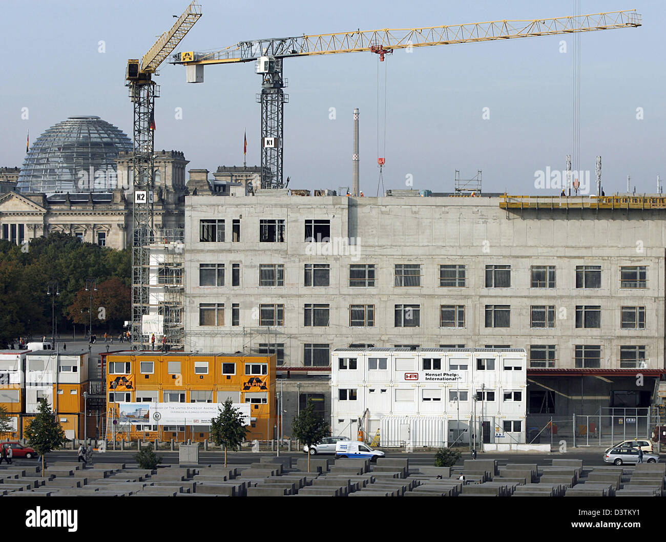 The photo shows the new US embassy building at the Paris Square in ...