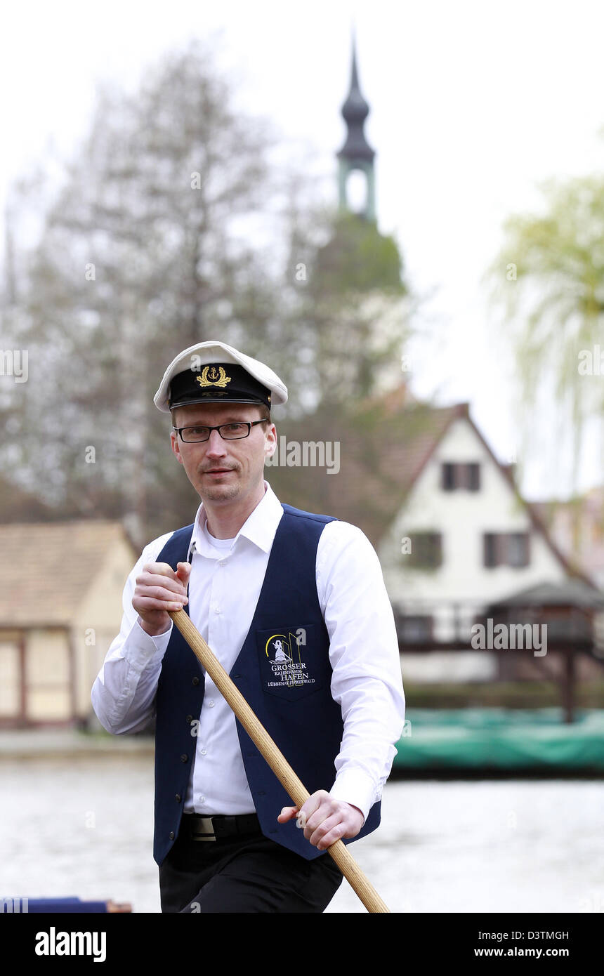 Luebbenau, Germany, Steffen Franke, CEO of Kahnfaehrgenossenschaft ...