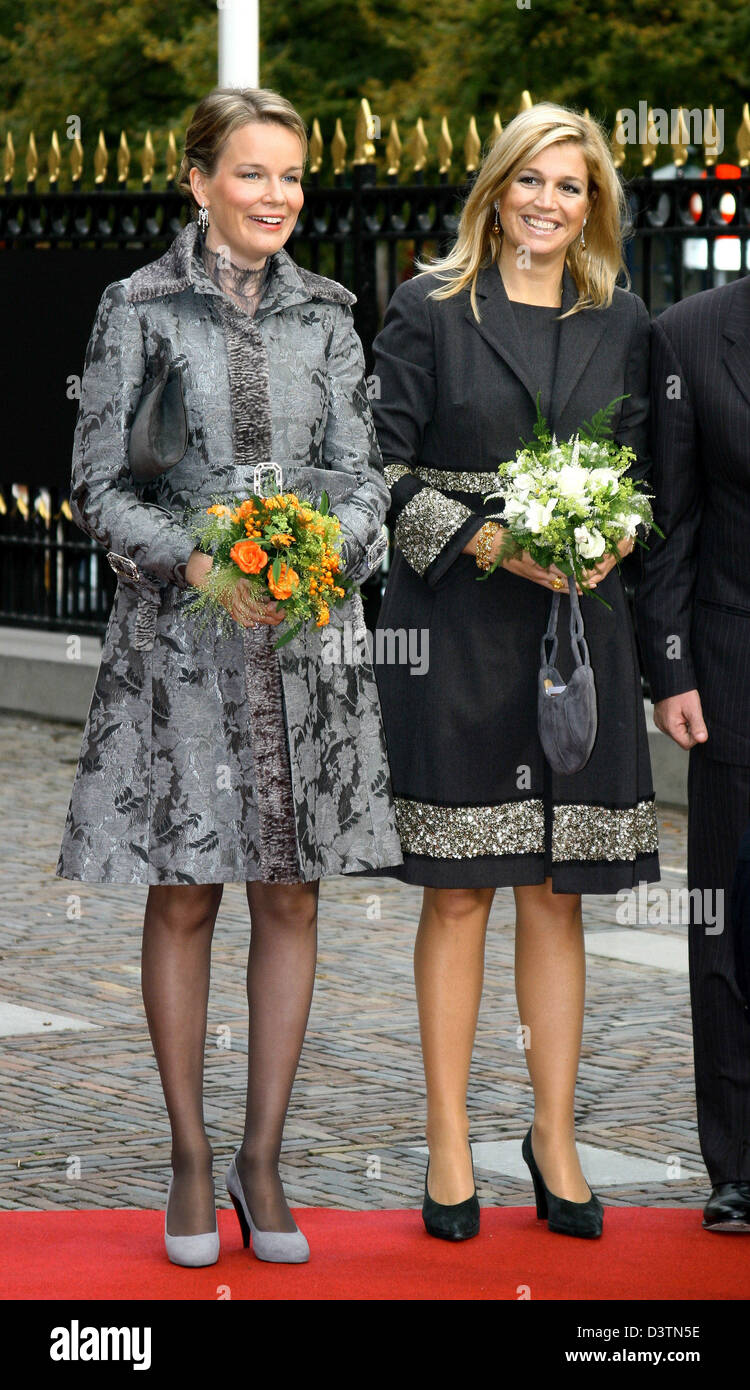 Crown Princess Mathilda of Belgium (L) and Crown Princess Maxima of the ...