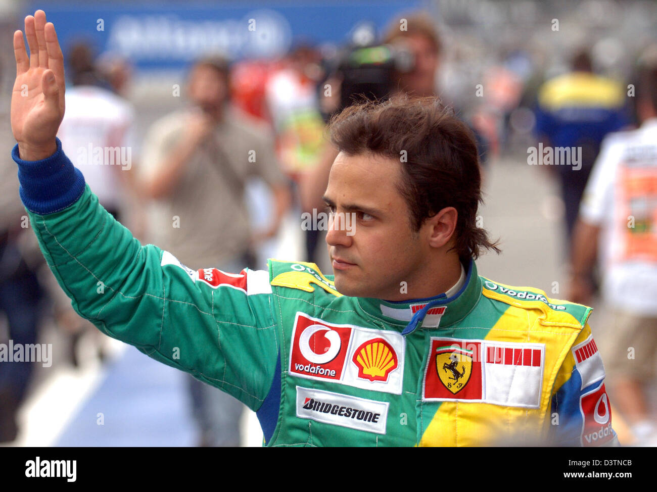 Brazilian Formula One pilot Felipe Massa of Scuderia Ferrari wears a ...