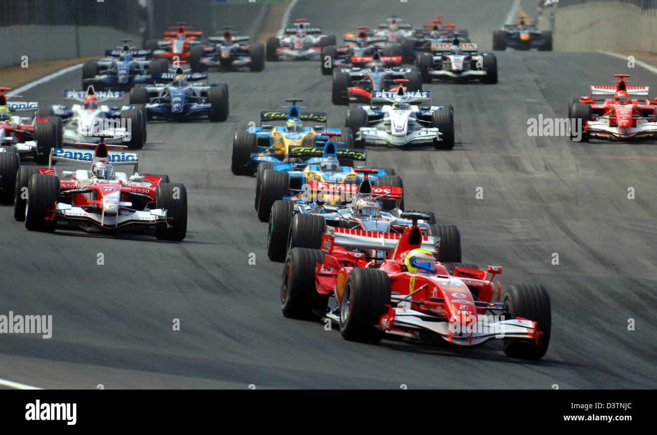 Brazilian Formula One driver Felipe Massa of Scuderia Ferrari leads ...