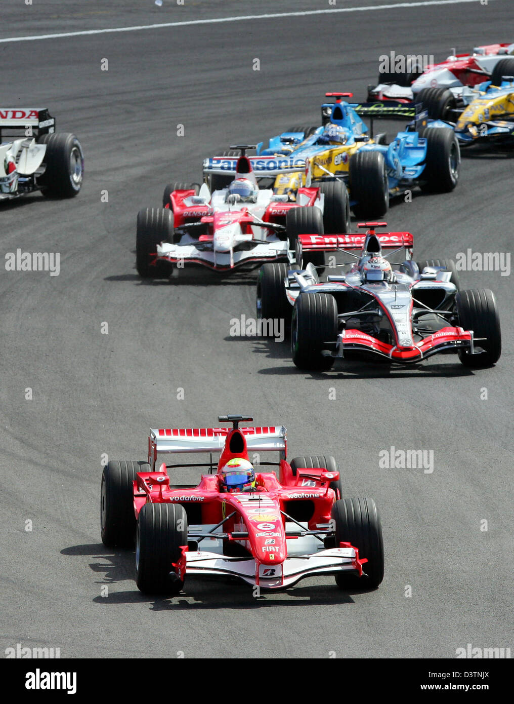 Brazilian Formula One driver Felipe Massa of Scuderia Ferrari leads ...
