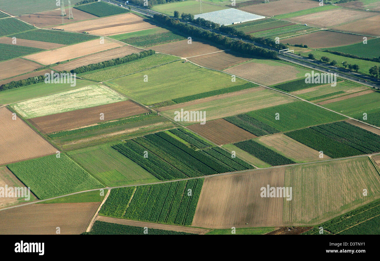 The aerial view shows the rural hinterland of Bonn, Germany, 21 October ...