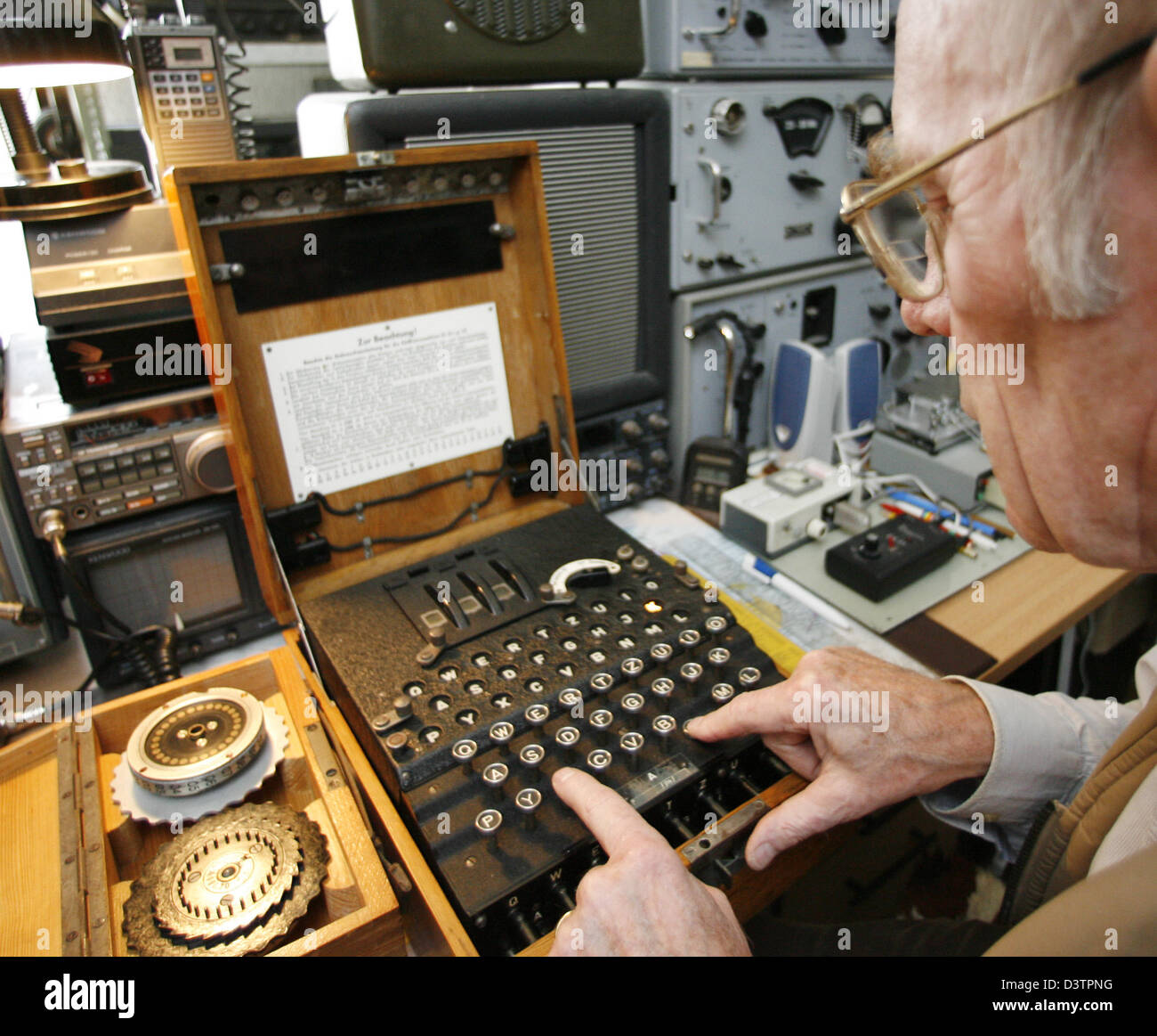Wireless equipment collector and historian Hans Richter operates the ...