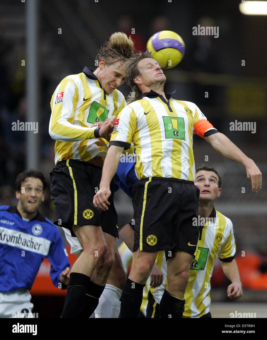 Christian Woerns (2.from R) and Martin Amedick (2.from L) of Dortmund ...