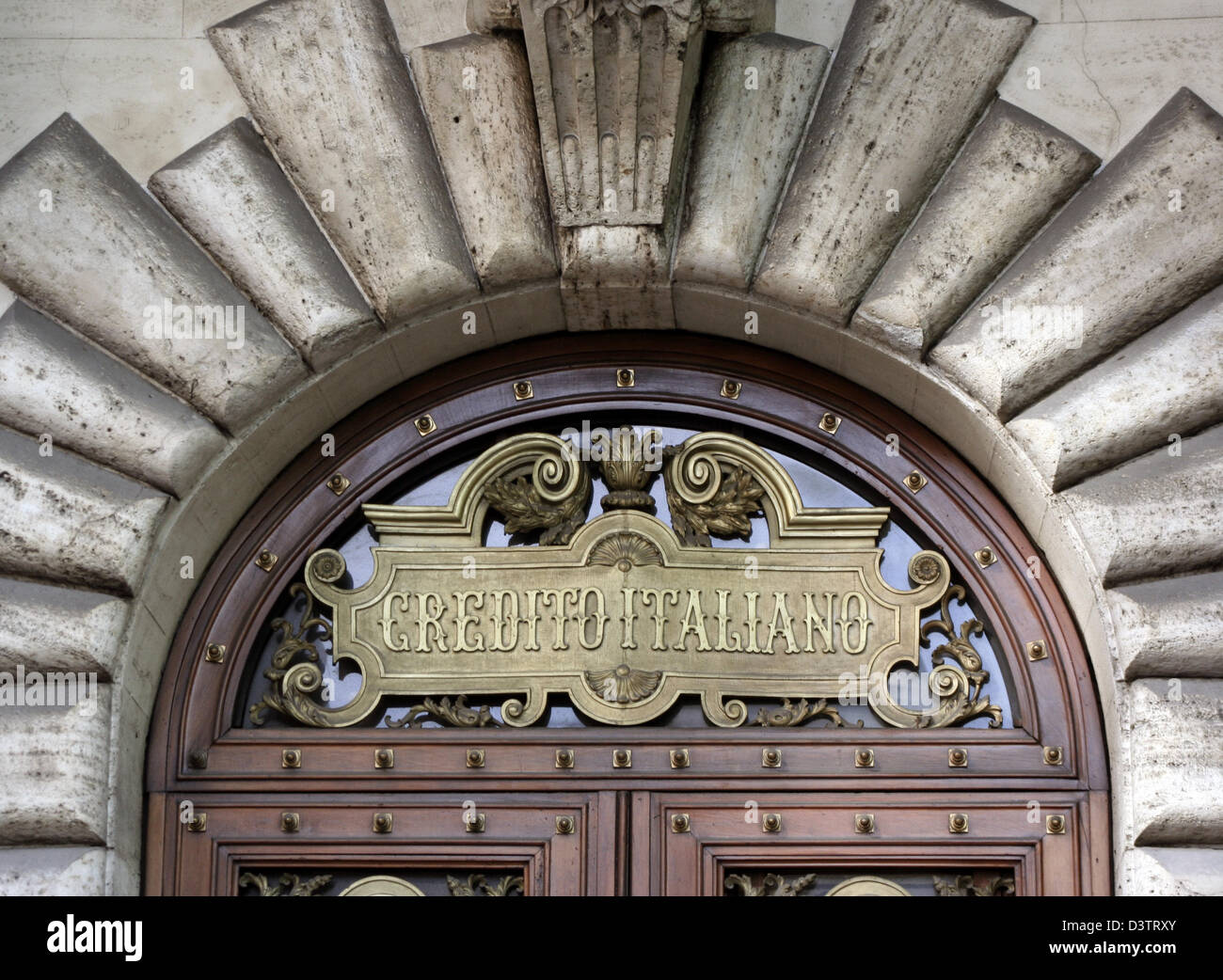 The photo shows the entrance area of a branch of the Italian bank ...