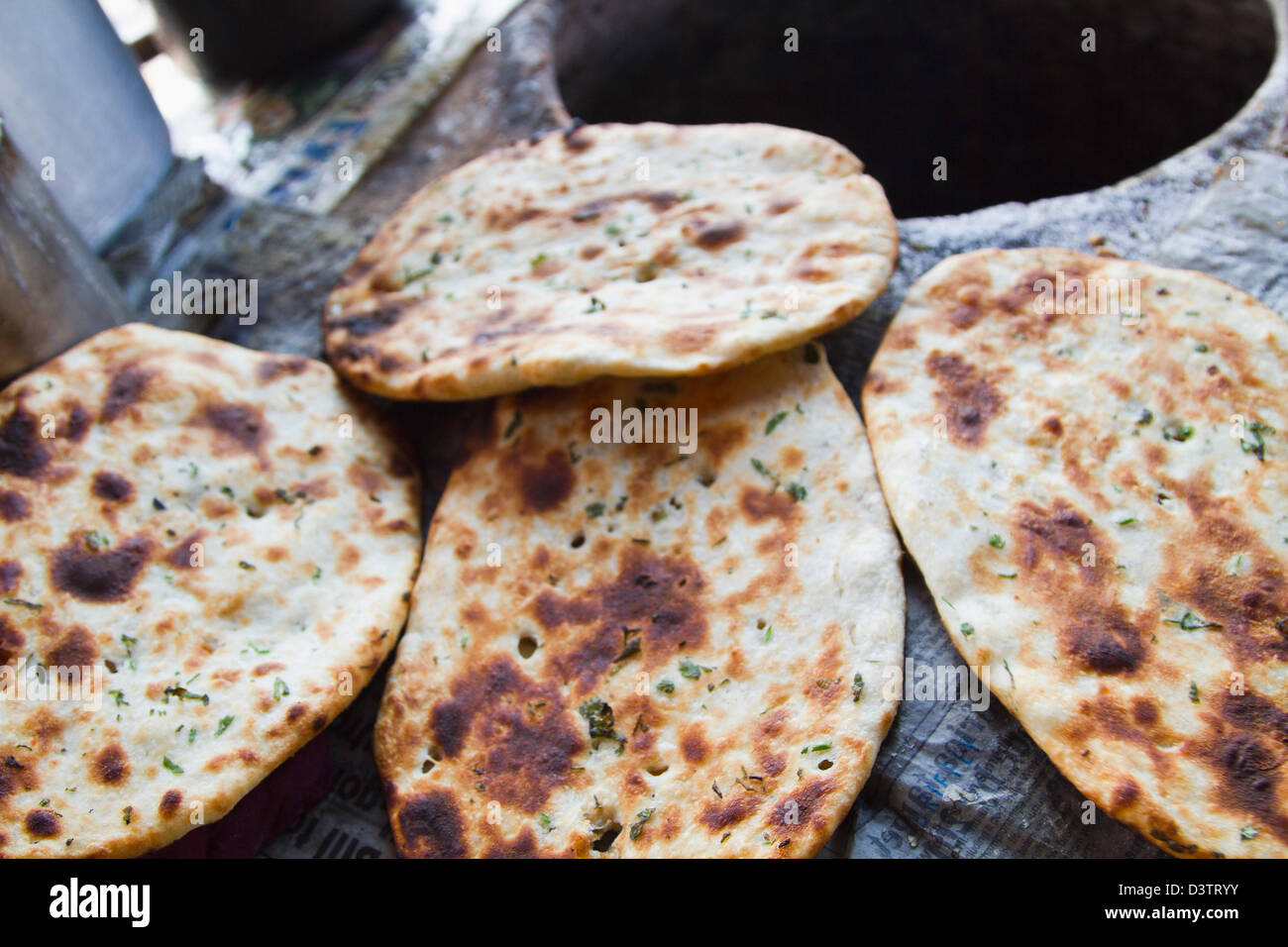 Close-up of Indian breads (Kulcha), Amritsar, Punjab, India Stock Photo ...
