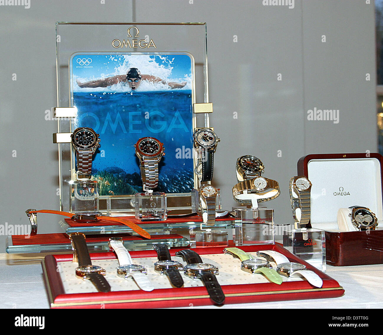 The picture shows the logo and watches of Swiss watch manufacturer ...
