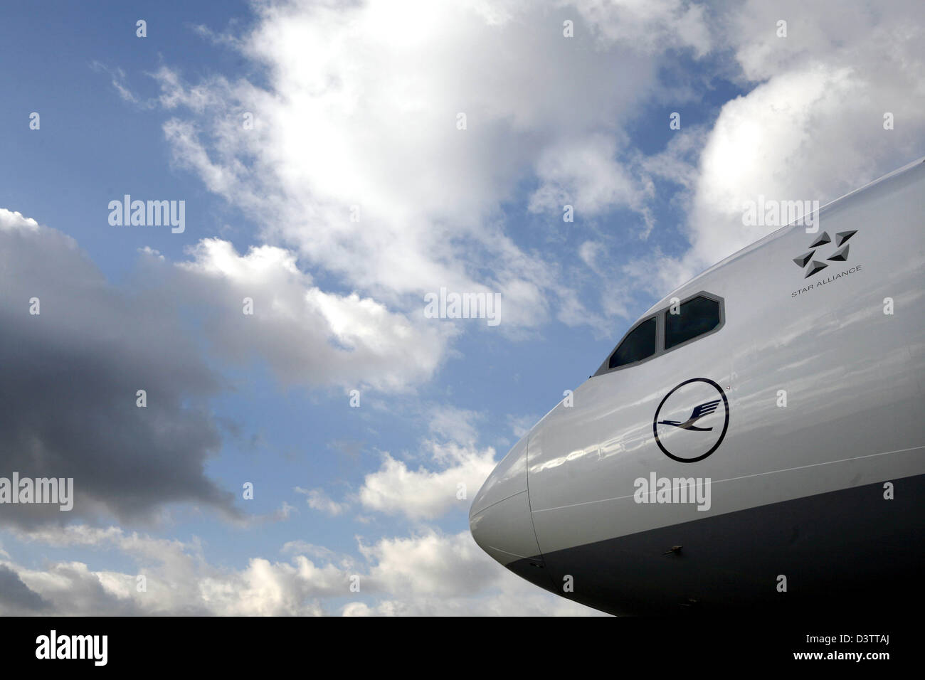 The nose of an Airbus A340 pictured at the Rhein Main International ...
