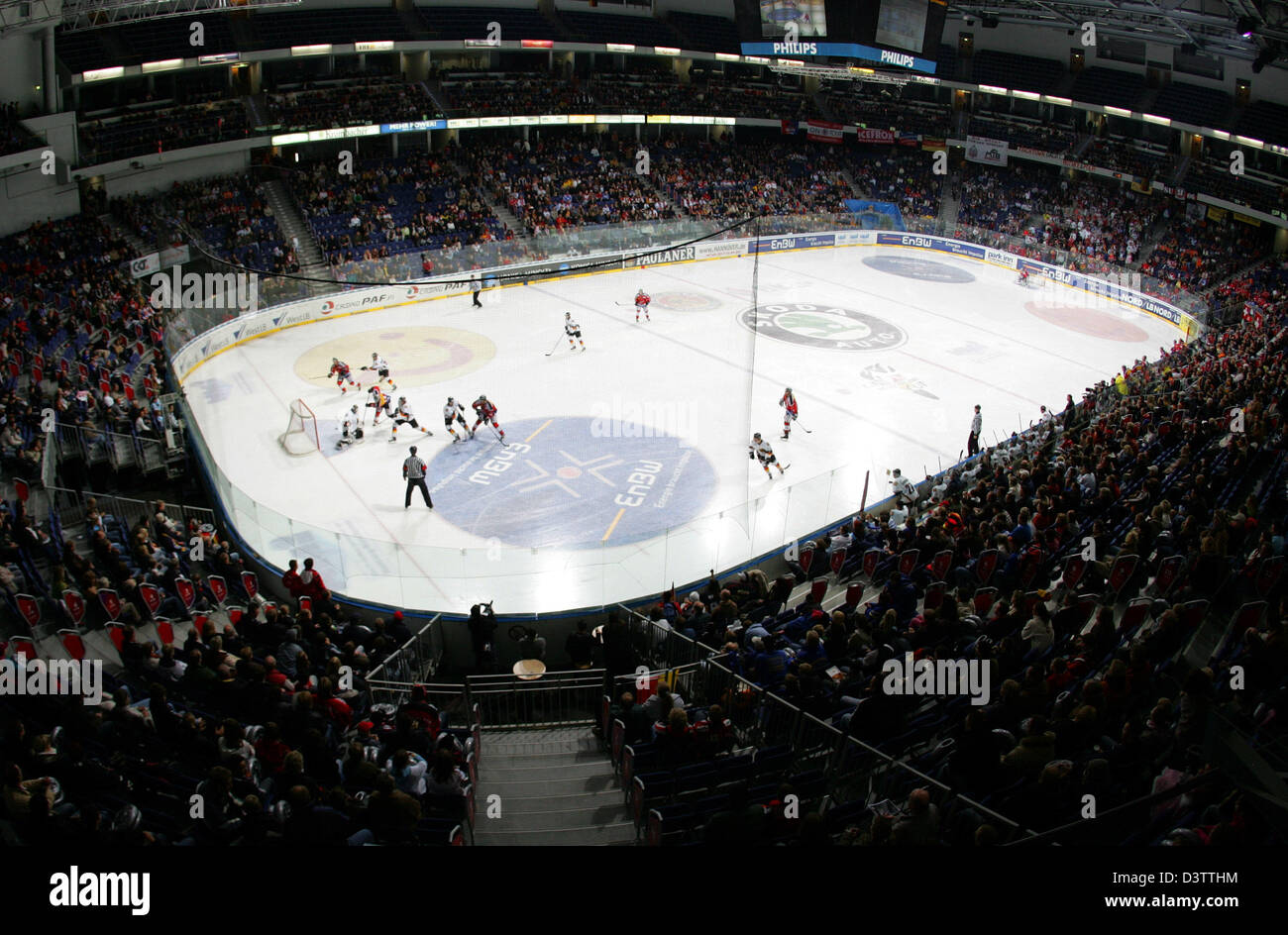 The photo shows a general view of the inside of the TUI Arena during ...