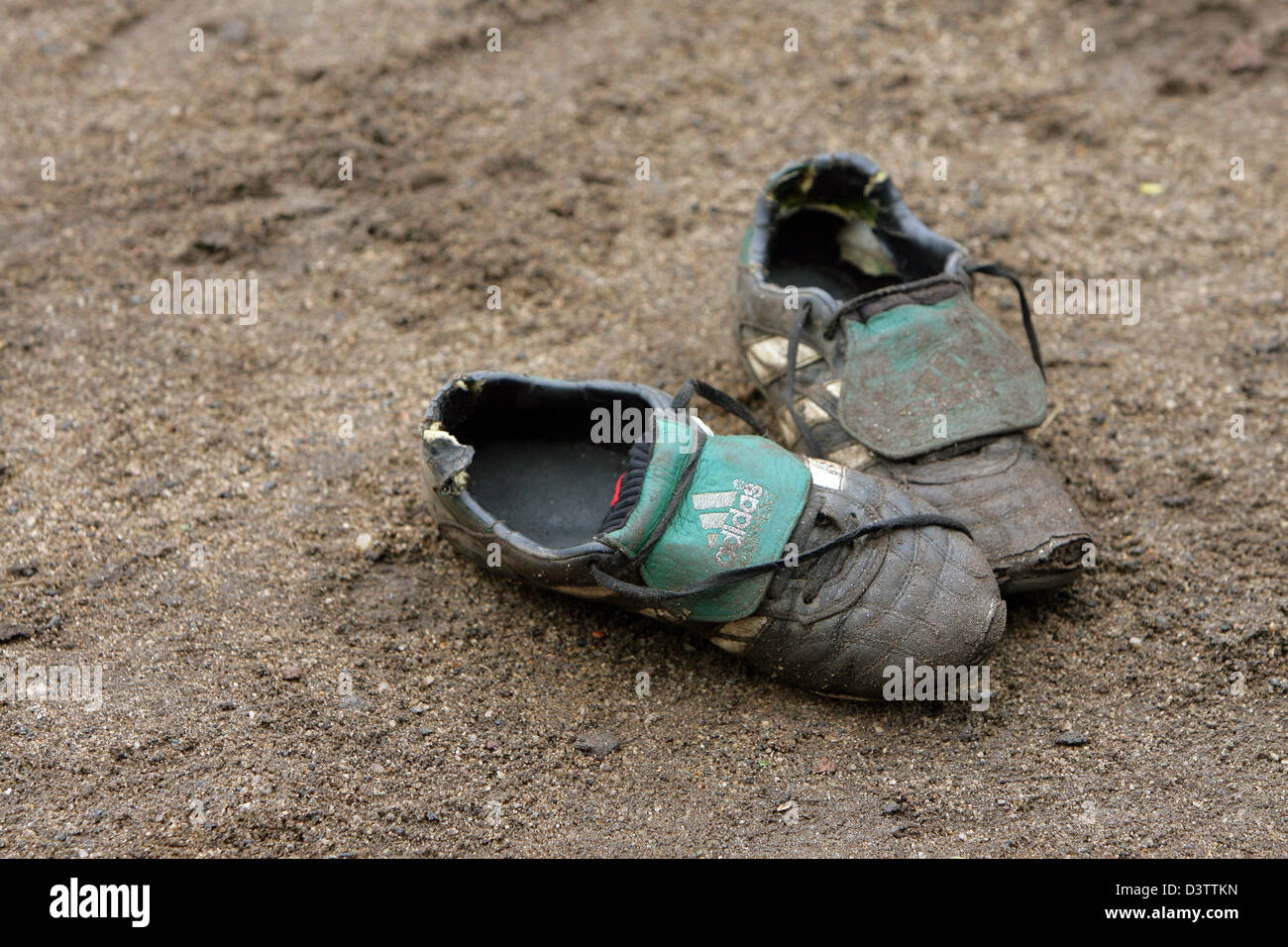 Abandoned soccer shoes near Kigali, Rwanda, 02 November 2006. Photo ...