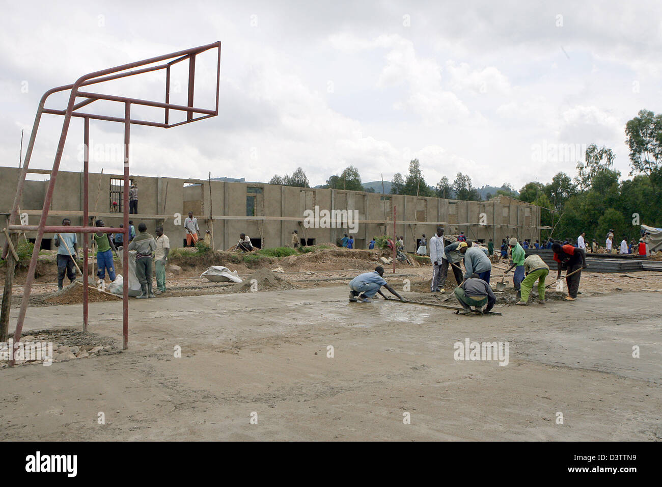 A school and a sports field arise near Gisenyi, Rwanda, 02 November ...