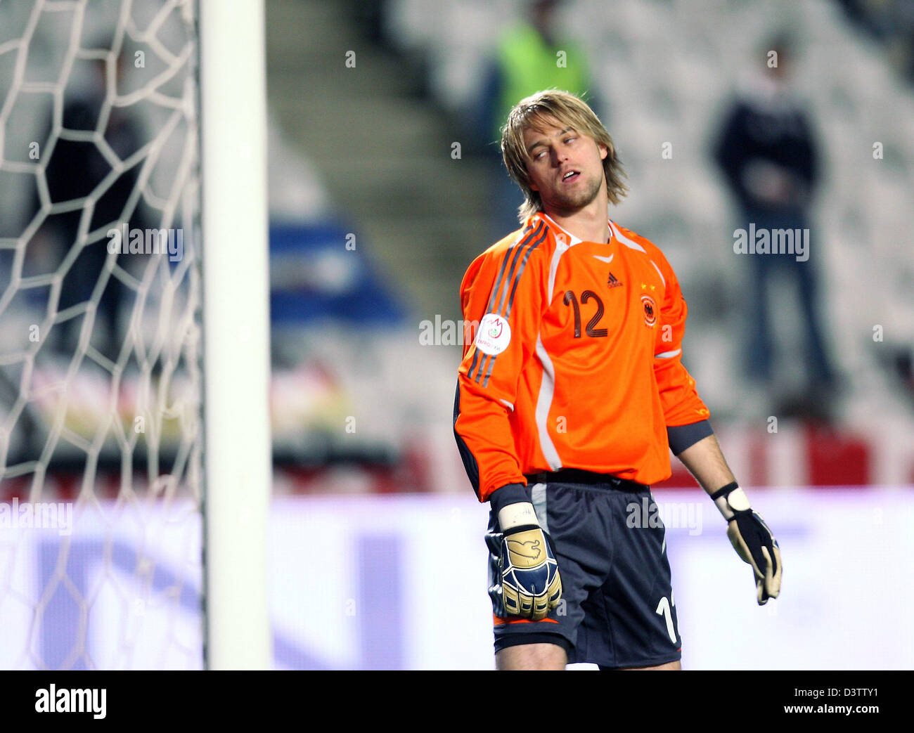 German goalie Timo Hildebrand is disappointed after the 1-1 equaliser ...