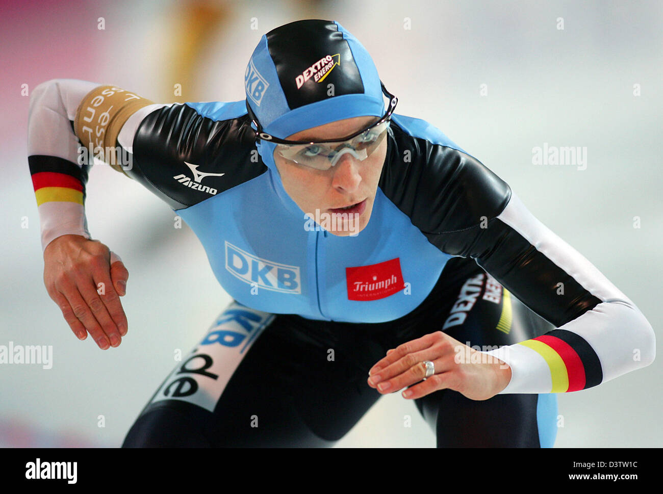 German speed skater Anni Friesinger pictured during her race to win the ...