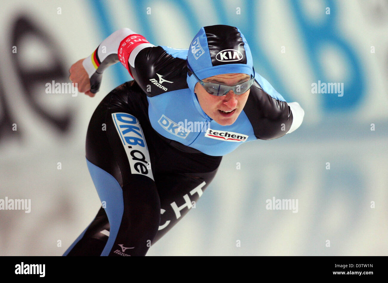 German speed skater Daniela Anschuetz-Thomas glides over the ice at the ...