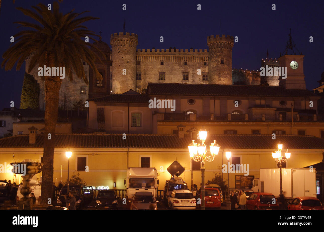 Exterior view of the Odescalchi castle in Bracciano near Rome, Italy ...