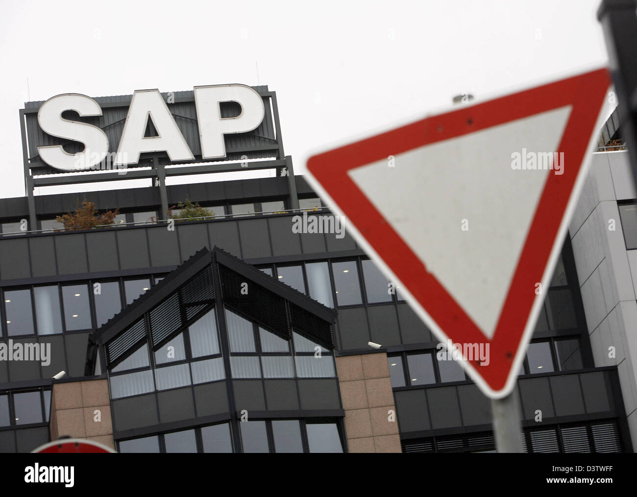The photo shows the company logo of German software company SAP at the ...