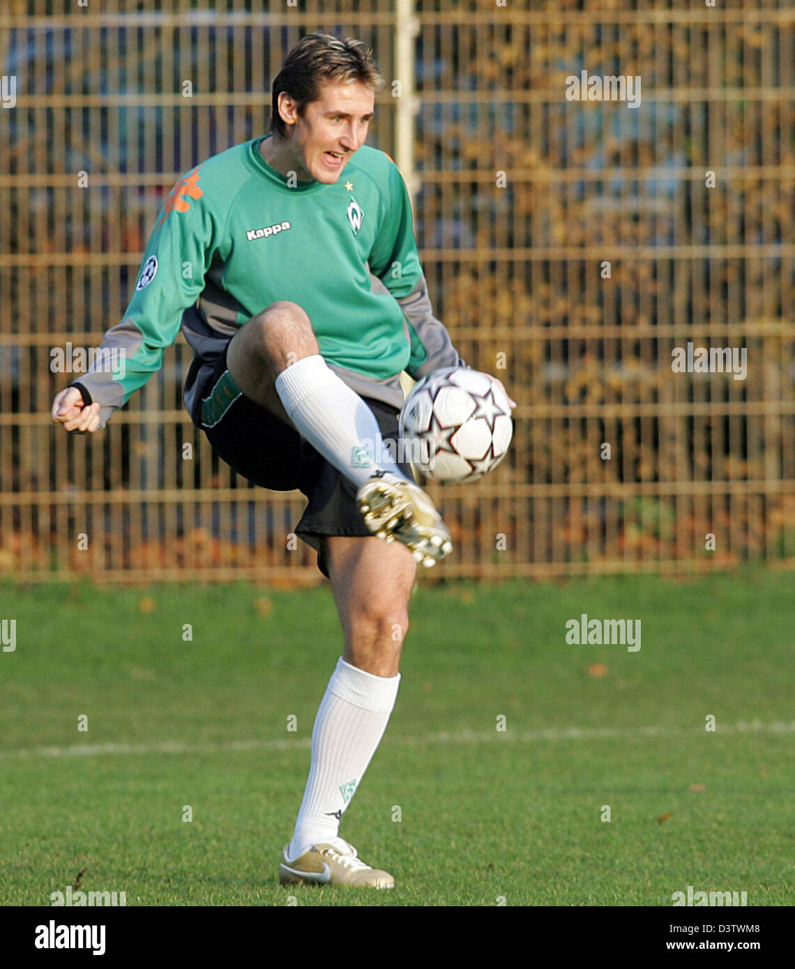 Miroslav Klose of Bremen pictured during the training at the Weser ...