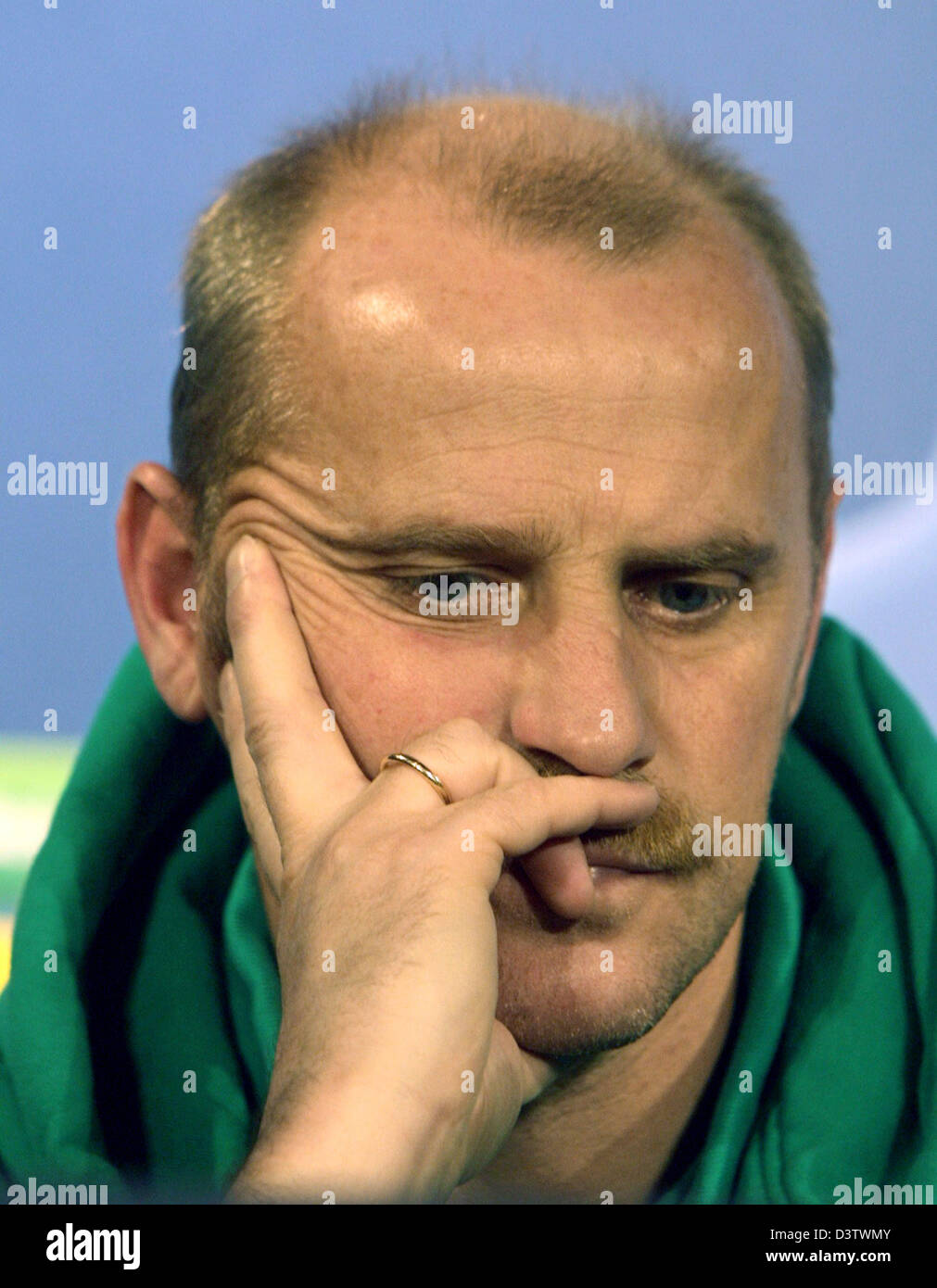 Bremen's head coach Thomas Schaaf pictured at a press conference at the ...
