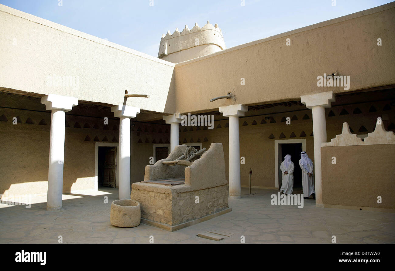 The picture shows the courtyard with the old well in Masmak castle ...