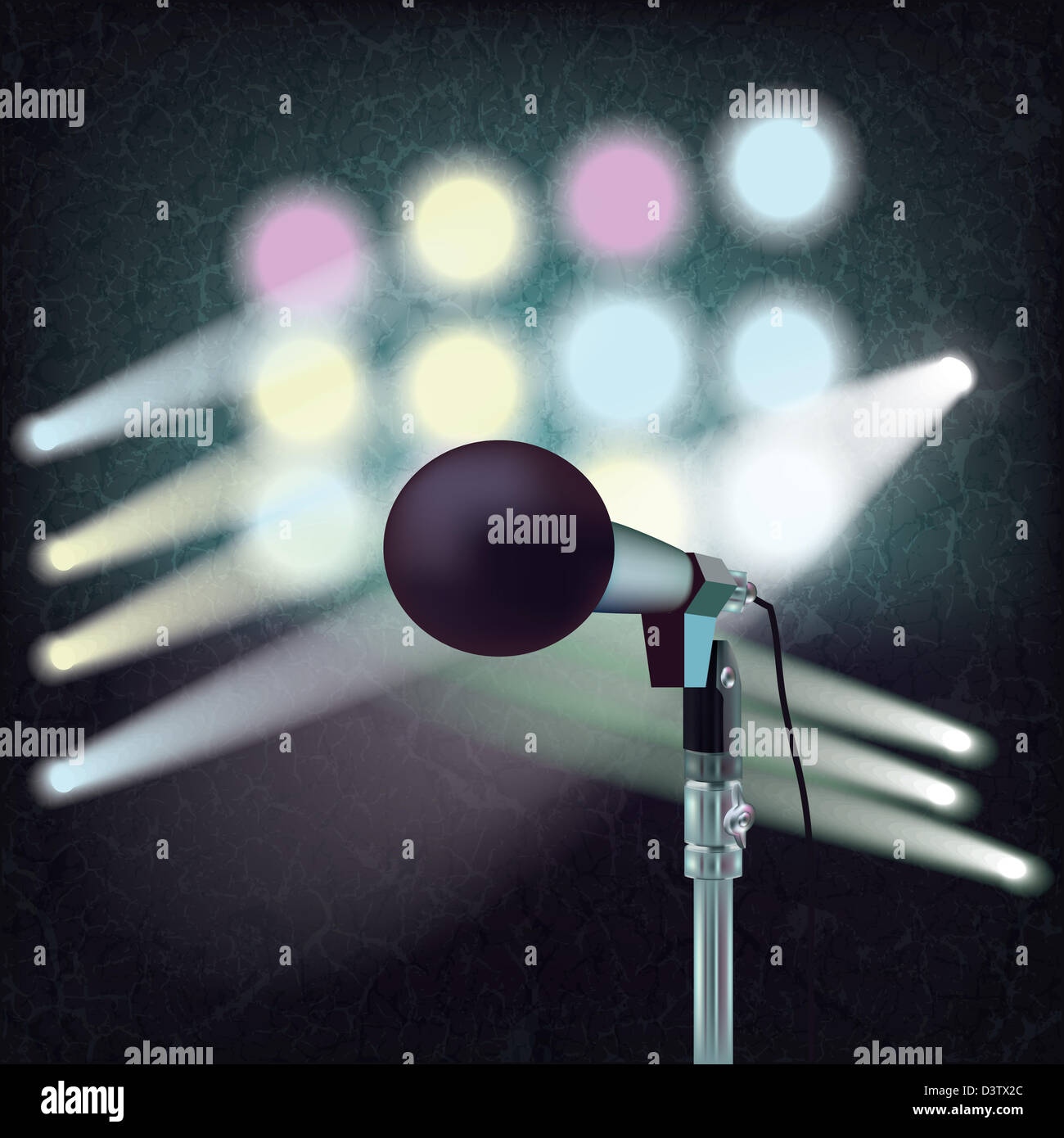 abstract background with microphone on music stage Stock Photo - Alamy