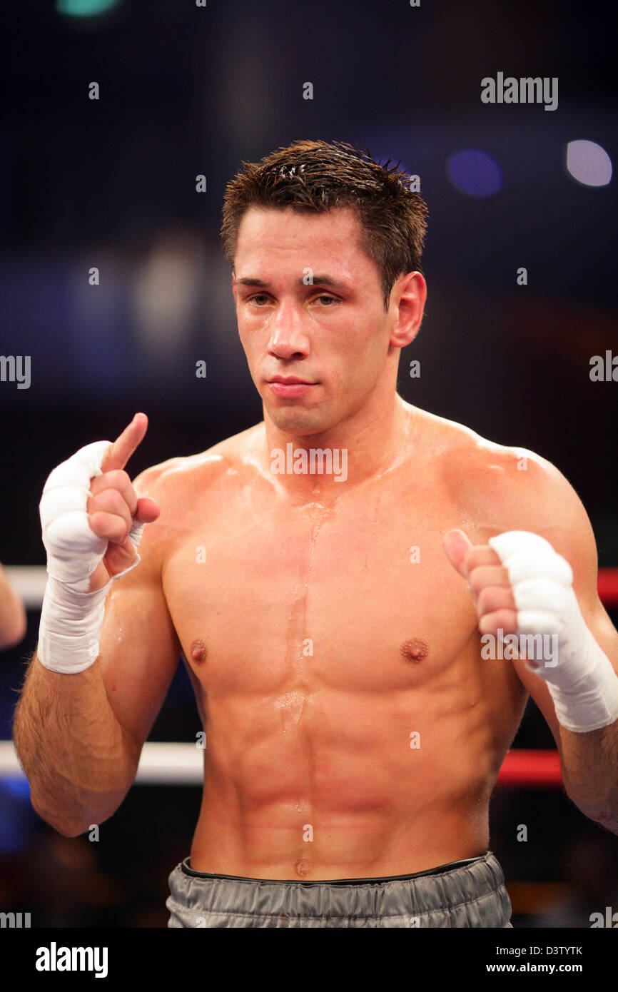 27-year-old Middleweight boxer Felix Sturm poses after the boxing fight ...