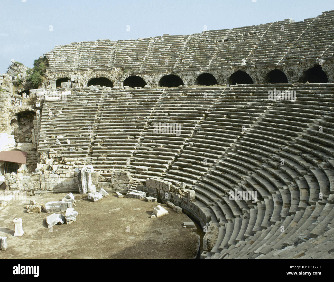 Side. Ruins of the roman Theatre. 2nd century AD. Anatolian Peninsula ...