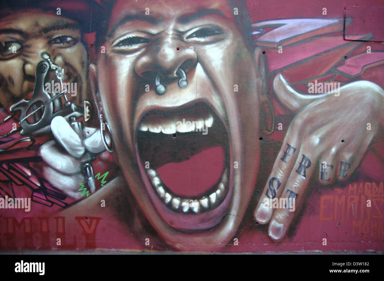 Graffiti in Paral·lel Avenue in Barcelona Stock Photo - Alamy