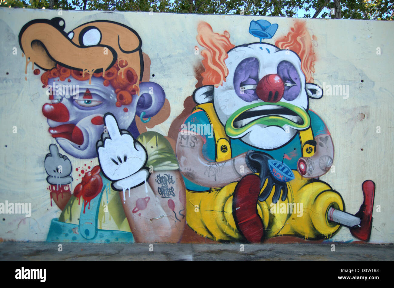 Graffiti in Paral·lel Avenue in Barcelona Stock Photo - Alamy