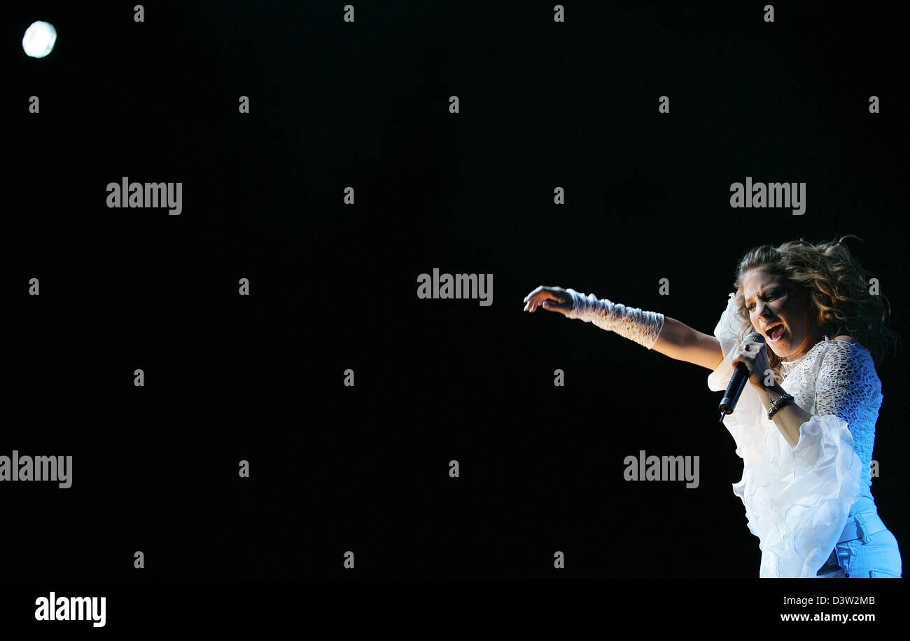 German teen singer LaFee sings at the Rheingold hall of Mainz, Germany ...