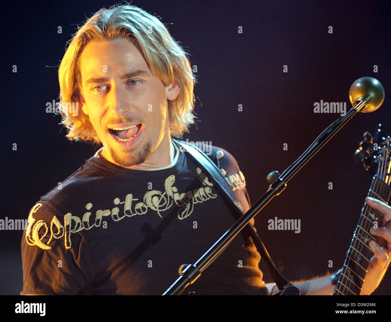 Chad Kroeger, singer of Canadian rock band 'Nickelbag', sings at the TV ...