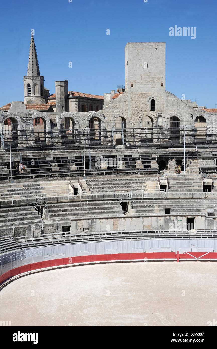 Roman amphitheater of Arles on France Stock Photo - Alamy